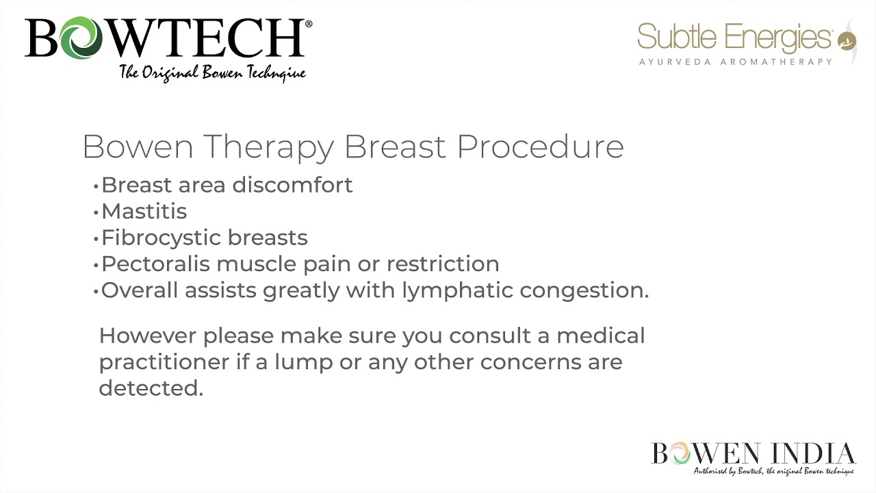 Bowen Therapy - Breast Procedure - YouTube