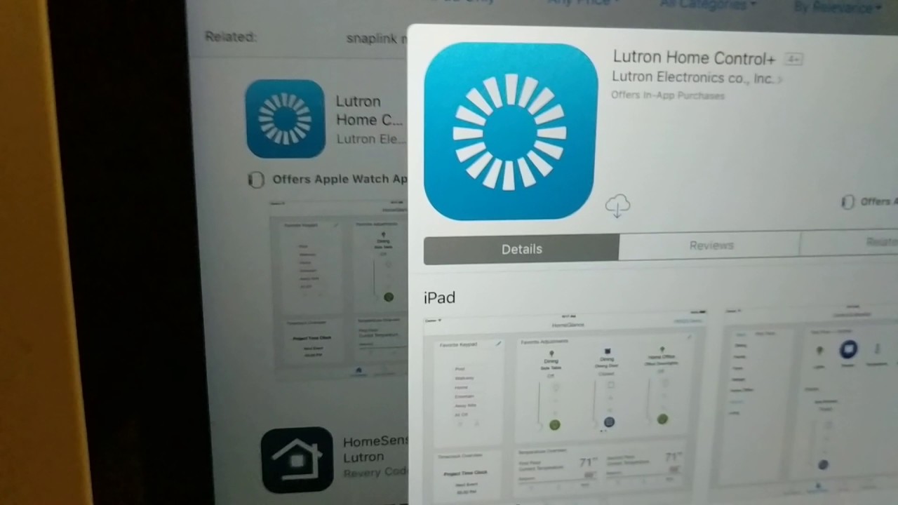 Lutron app on iPhone - YouTube