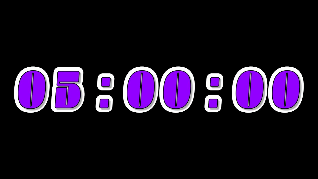 5 Hour Countdown Timer with Alarm & Chapters - Outline - Purple - YouTube