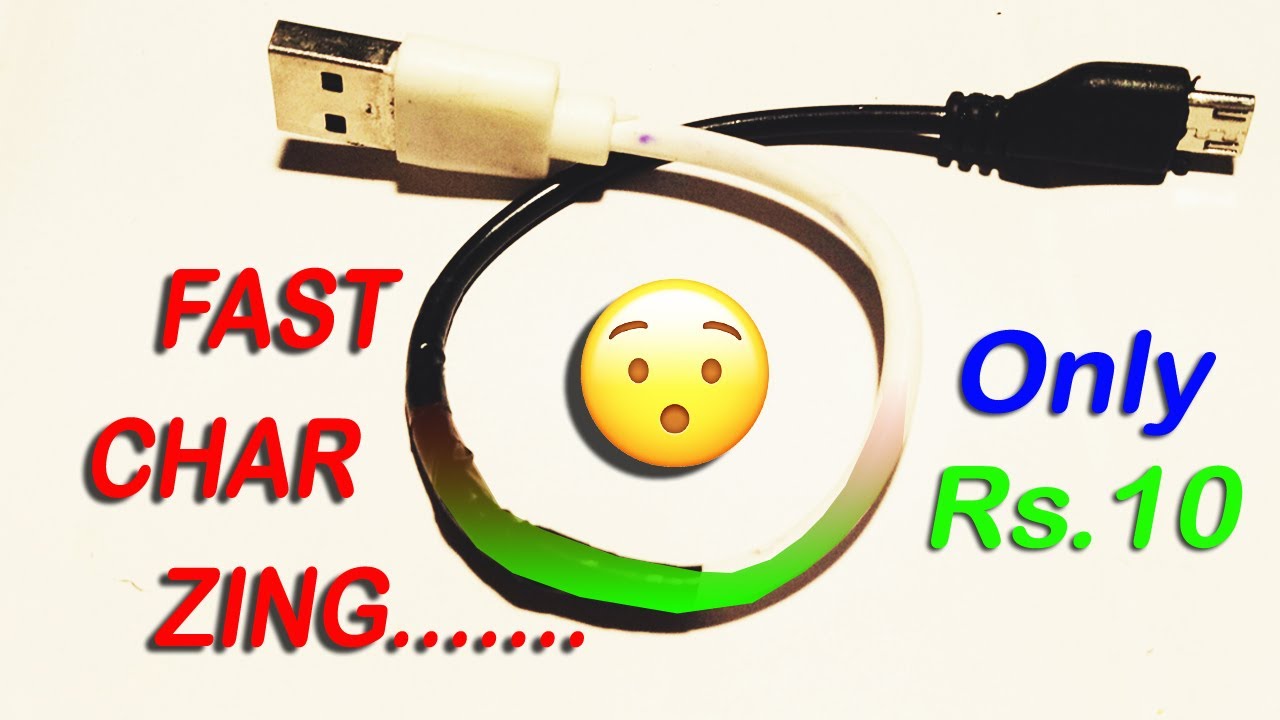 How to make a fast charging cable only Rs.10 for mobile easily at home ...