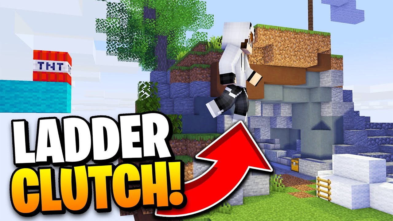 DOUBLE LADDER CLUTCH in BEDWARS MINECRAFT! - YouTube
