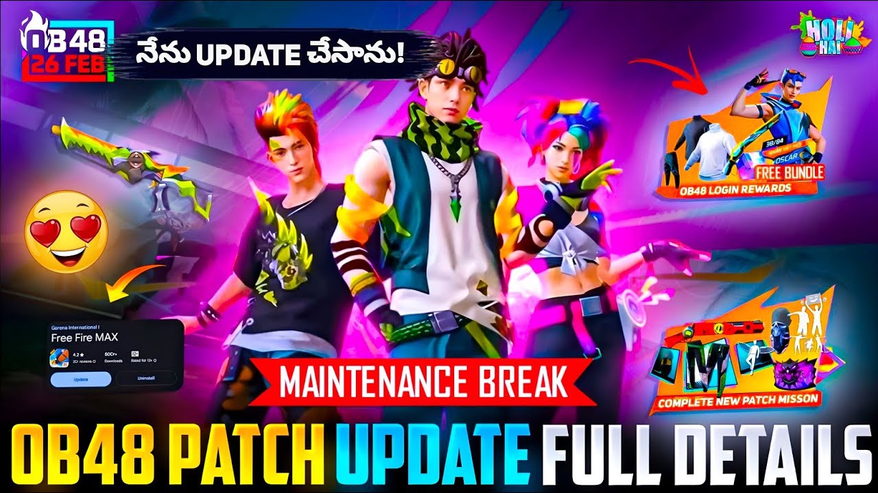 🏆Ob48 Update Maintenance Free Fire🤯 |🥳Ob48 Update Free Rewards | Free ...
