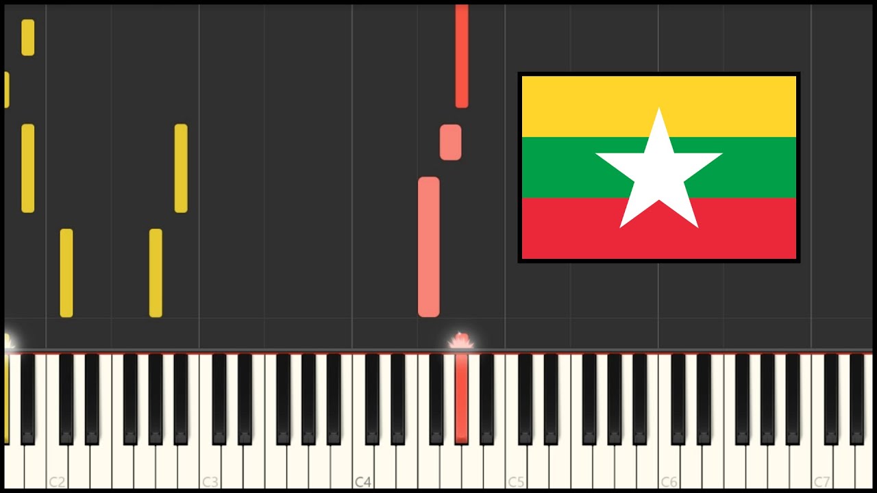 Myanmar / Burma National Anthem - Kaba Ma Kyei (Piano Tutorial) - YouTube