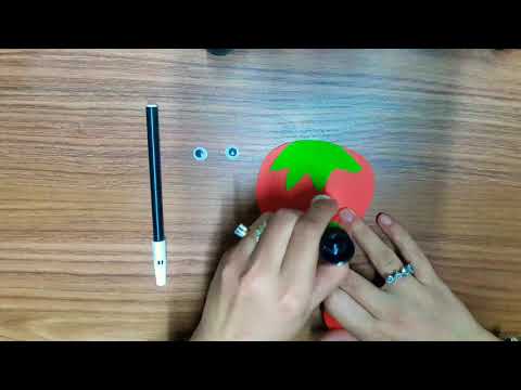 Okul öncesi meyveler etkinligi 1 / kartondan çilek yapalım / meyve etkinliği Çilek