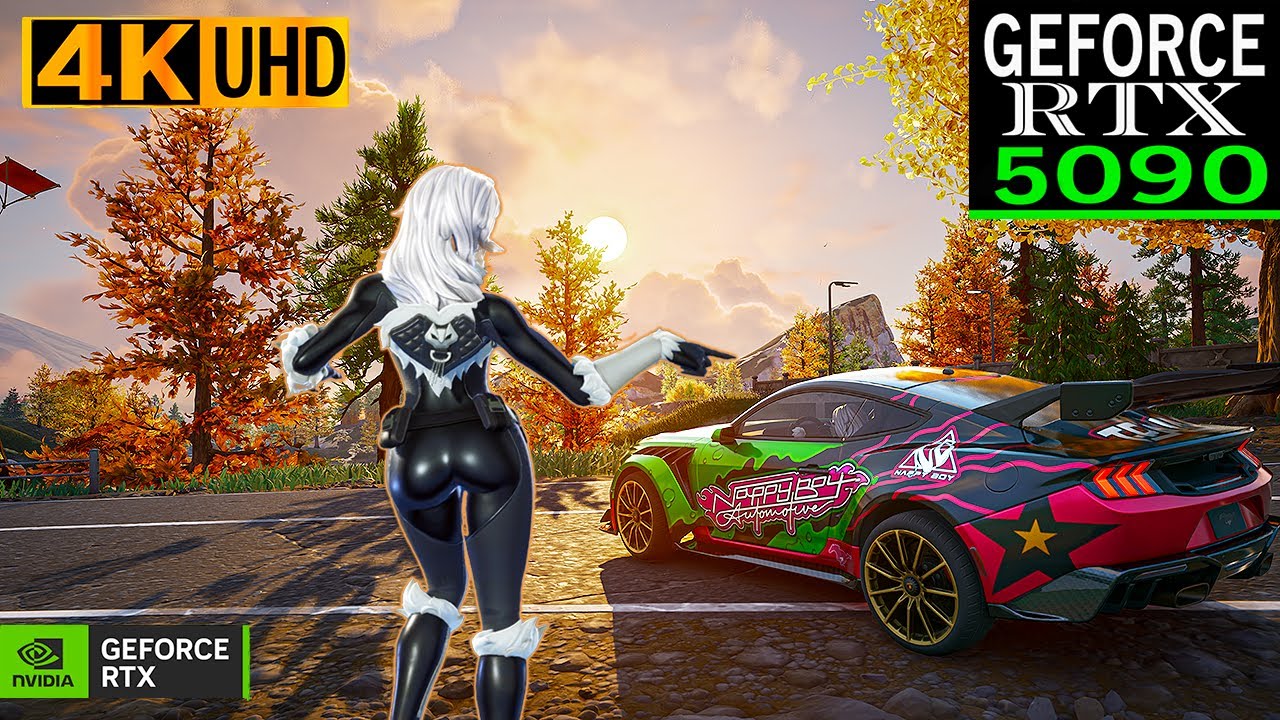 Fortnite on RTX 5090 | 4K Max Settings + RTX ON | Black Cat Skin ...