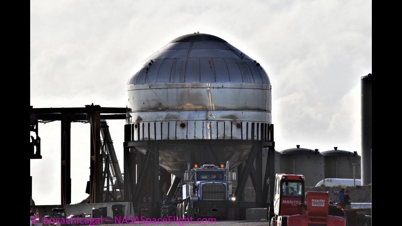 SpaceX Boca Chica - Starship Test Tank transported to Launch Site - YouTube
