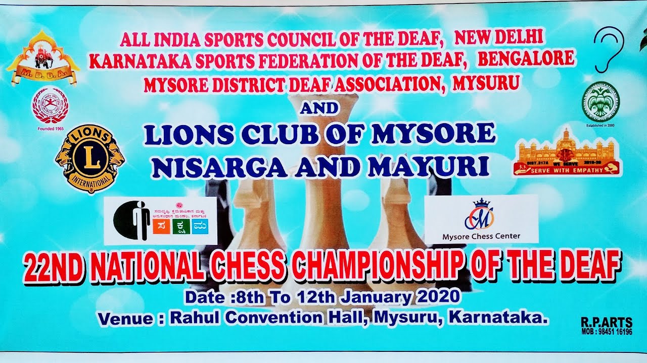 22nd National Chess Championship of the deaf at Rahul Convention Hall ...