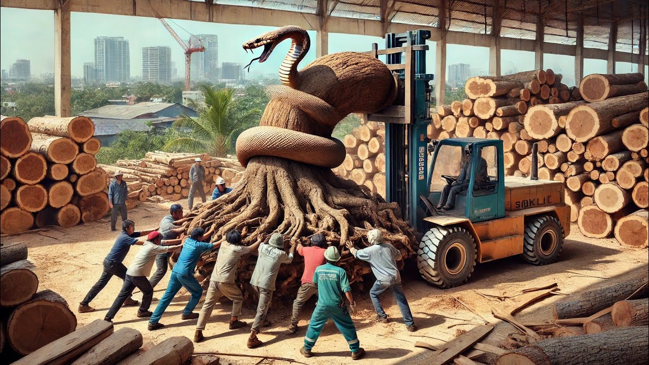 Mega Machines at Work: Transforming Giant Logs into Wood Slabs - YouTube