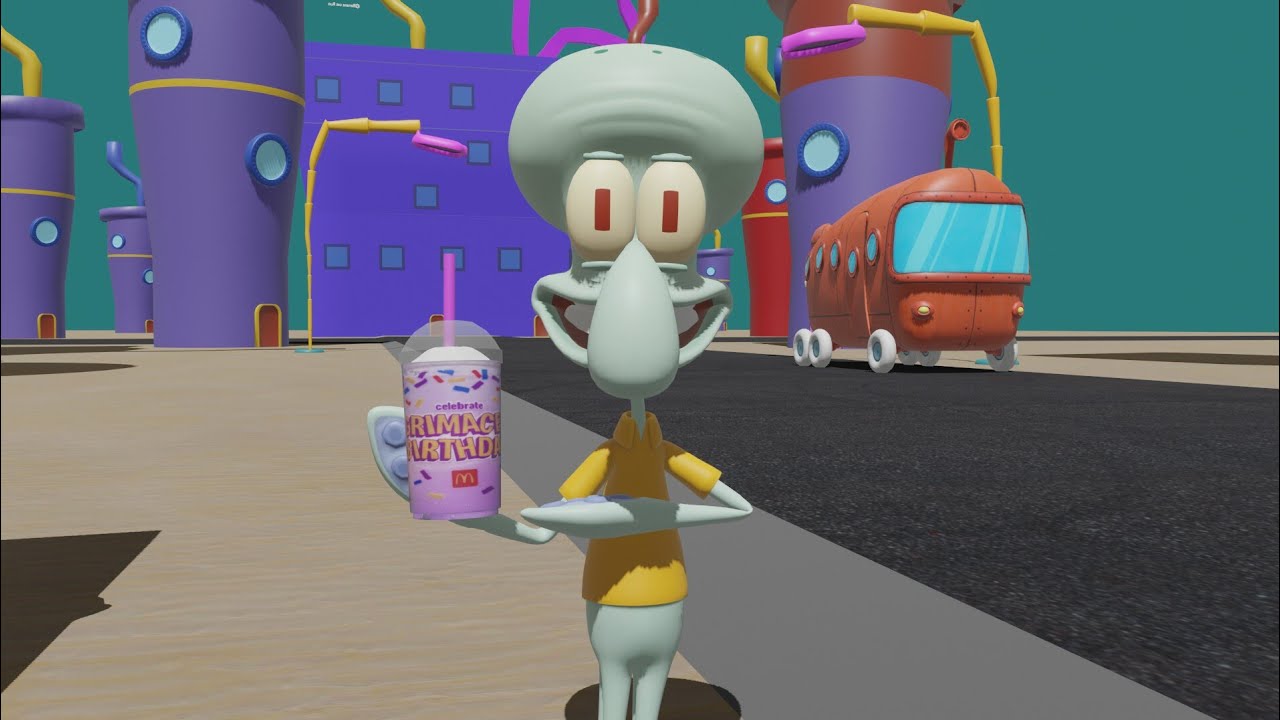 Squidward trying drink grimace shake (grimace incident) - YouTube