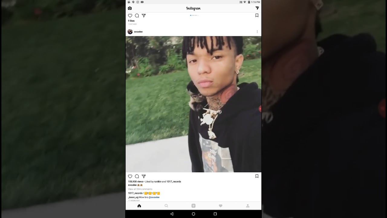 SWAE LEE CHILLS OUTSIDE HIS HOME WITH HIS MONKEY ! On Instagram 10/30 ...