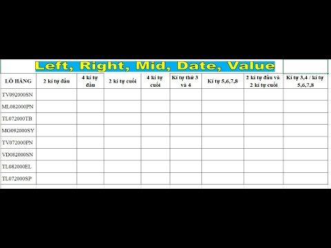 Bài thực hành 02: Hàm Left - Right - Mid - Value trong Excel - YouTube