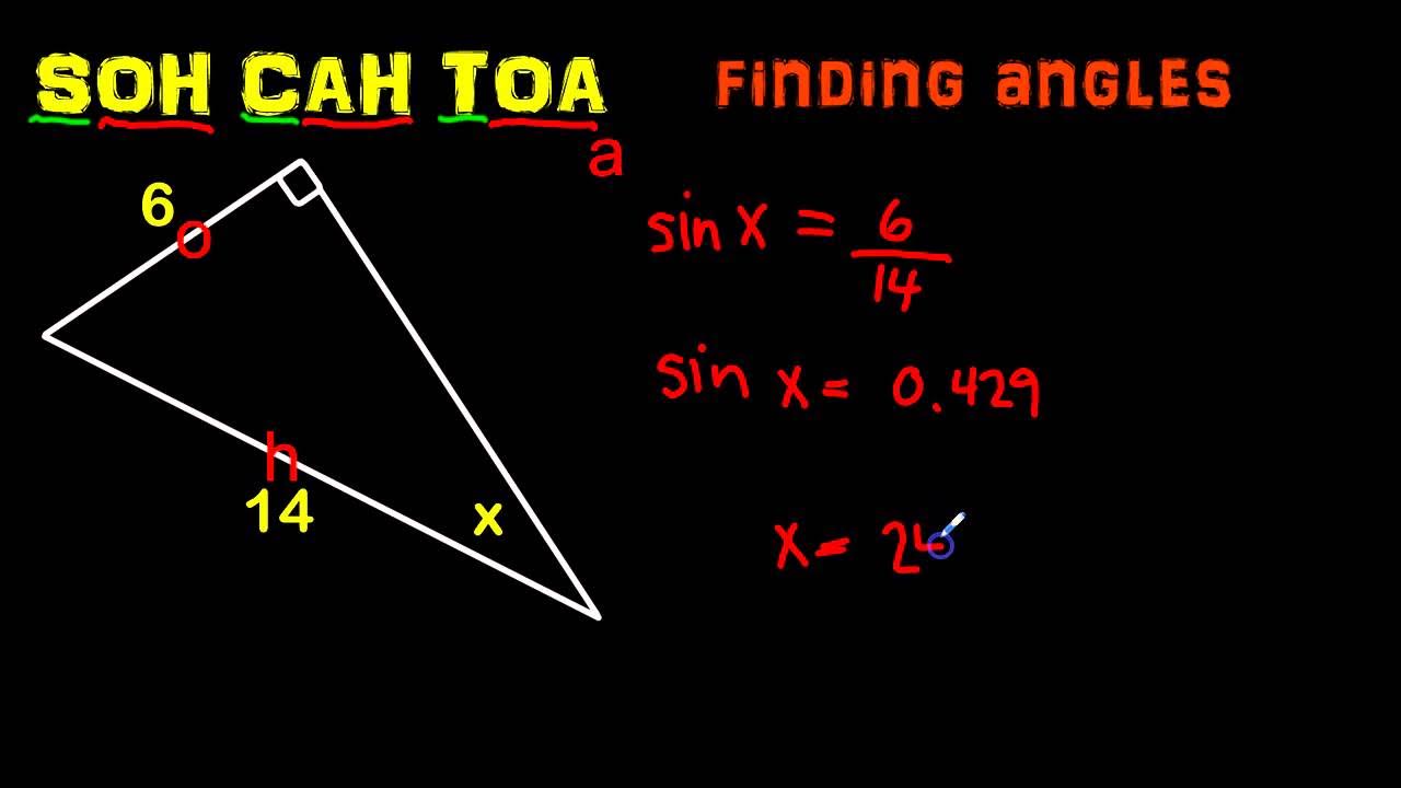 SOH CAH TOA finding angles - YouTube