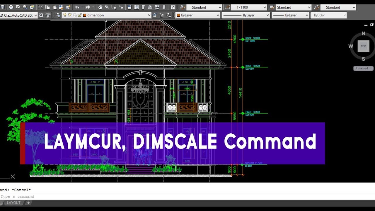 AutoCAD Khmer : LAYMCUR and DIMSCALE Command in autoCAD - YouTube