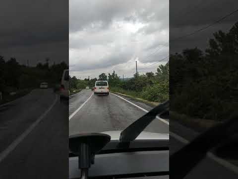 Tekkiraz Ünye yolu sel heyelan görüntüleri