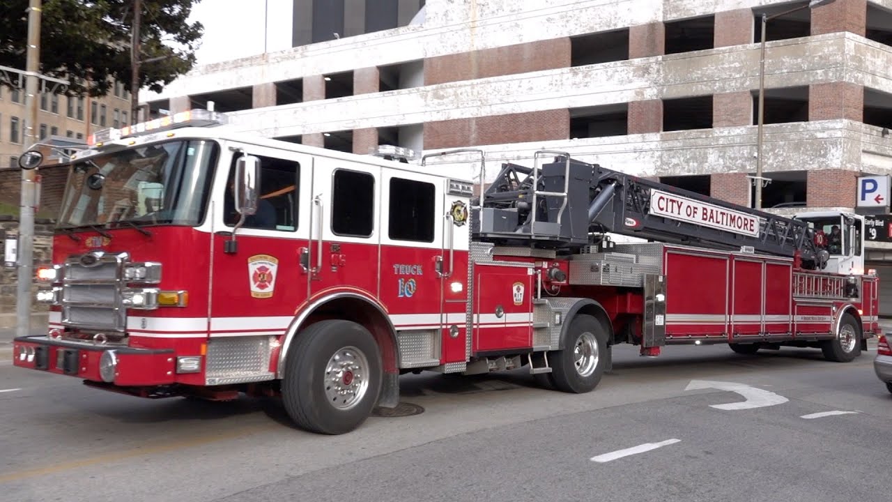 Baltimore City Fire Department Truck 10 Responding - YouTube