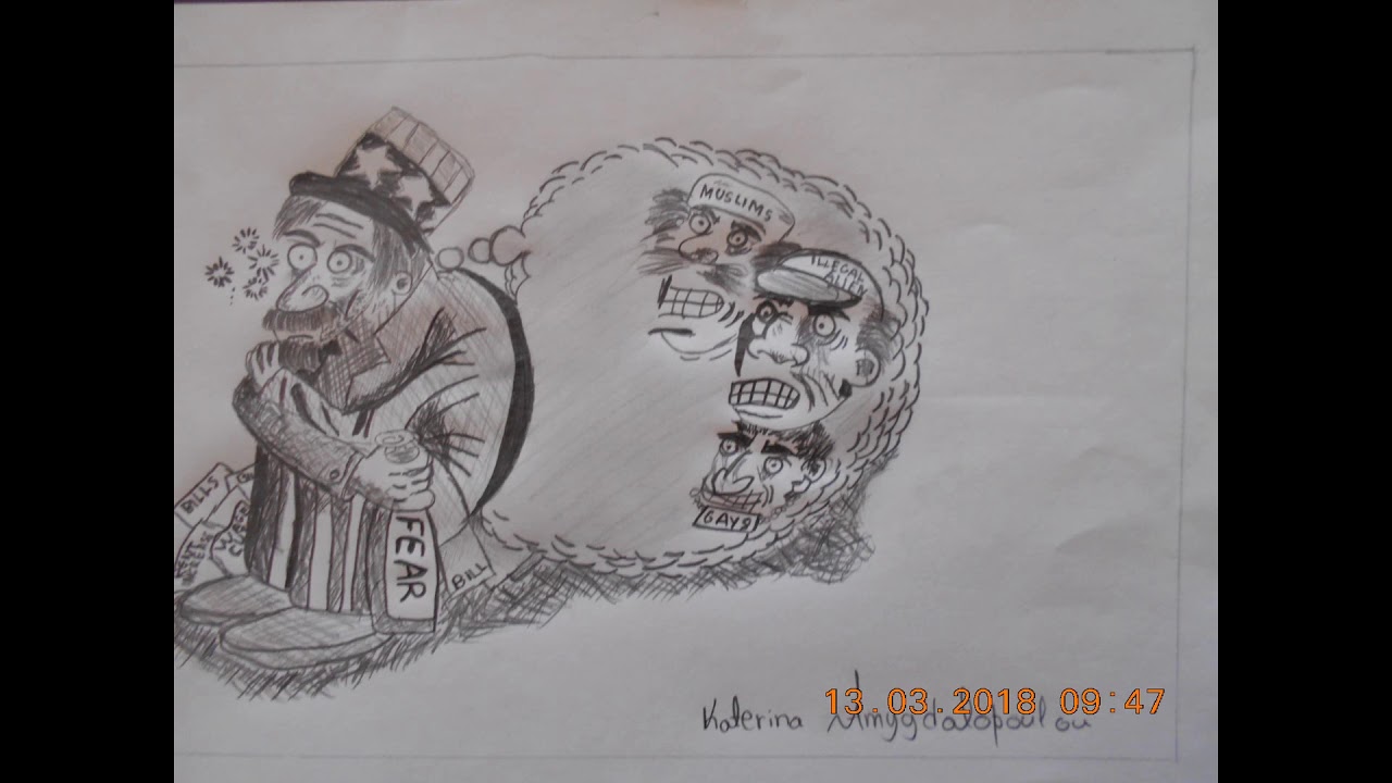 Drawings from Greek students erasmus program Xenophobia - YouTube