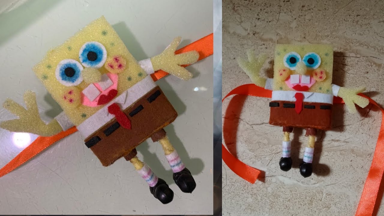 How to make sponge bob🧽 rakhi || rakhi for kids || rakhi making || diy ...