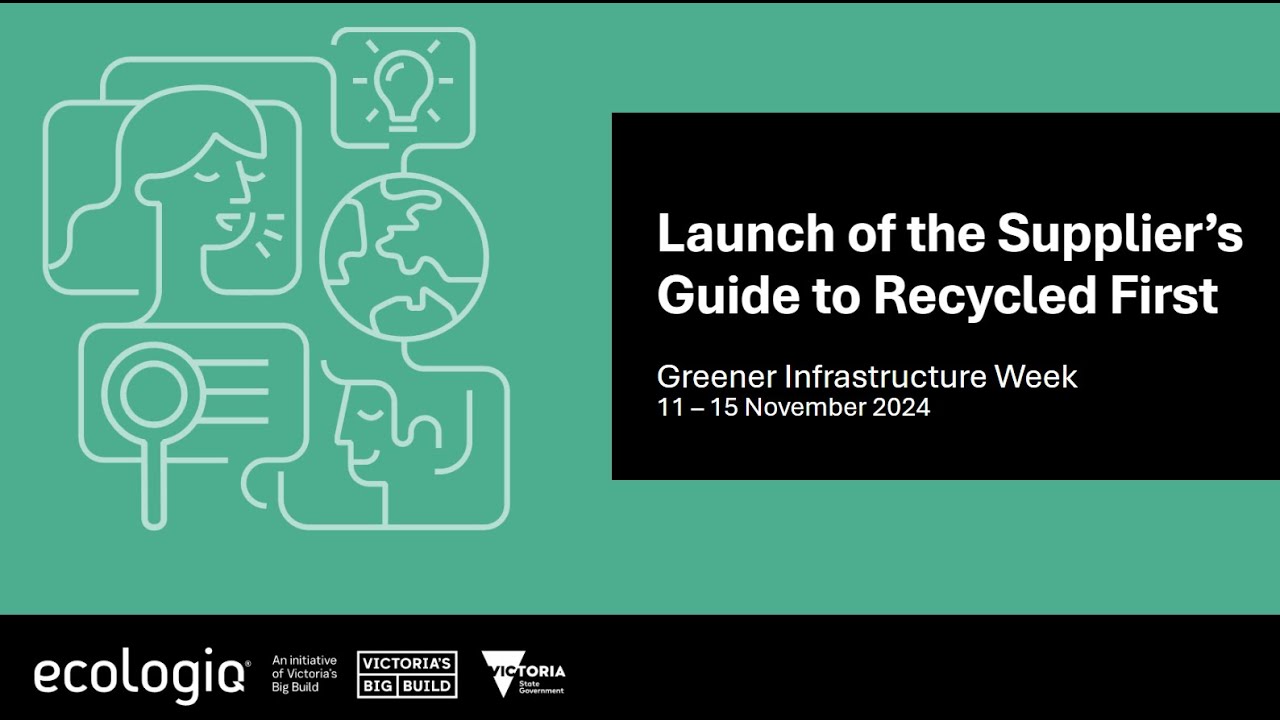 Launch of the Supplier's Guide to Recycled First - YouTube