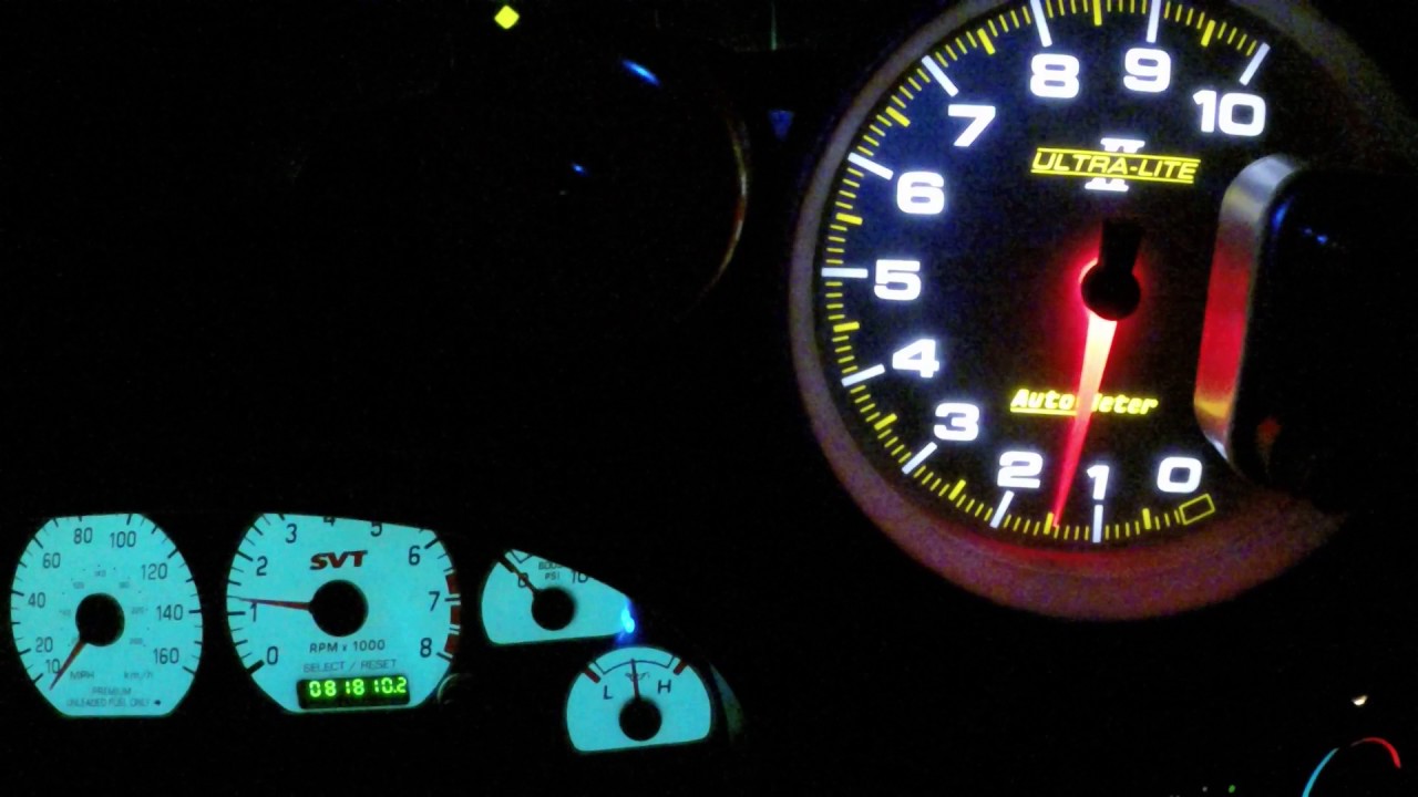 Autometer vs factory svt cobra tachometer - YouTube