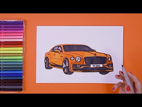 How to draw Bentley Flying Spur car