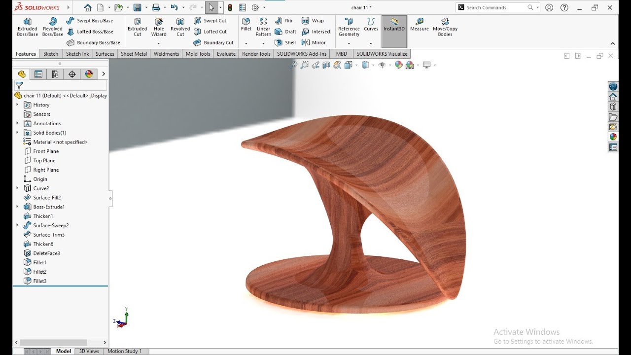 Creating a Unique Chair Design Using Solidworks: Step-by-Step Tutorial ...