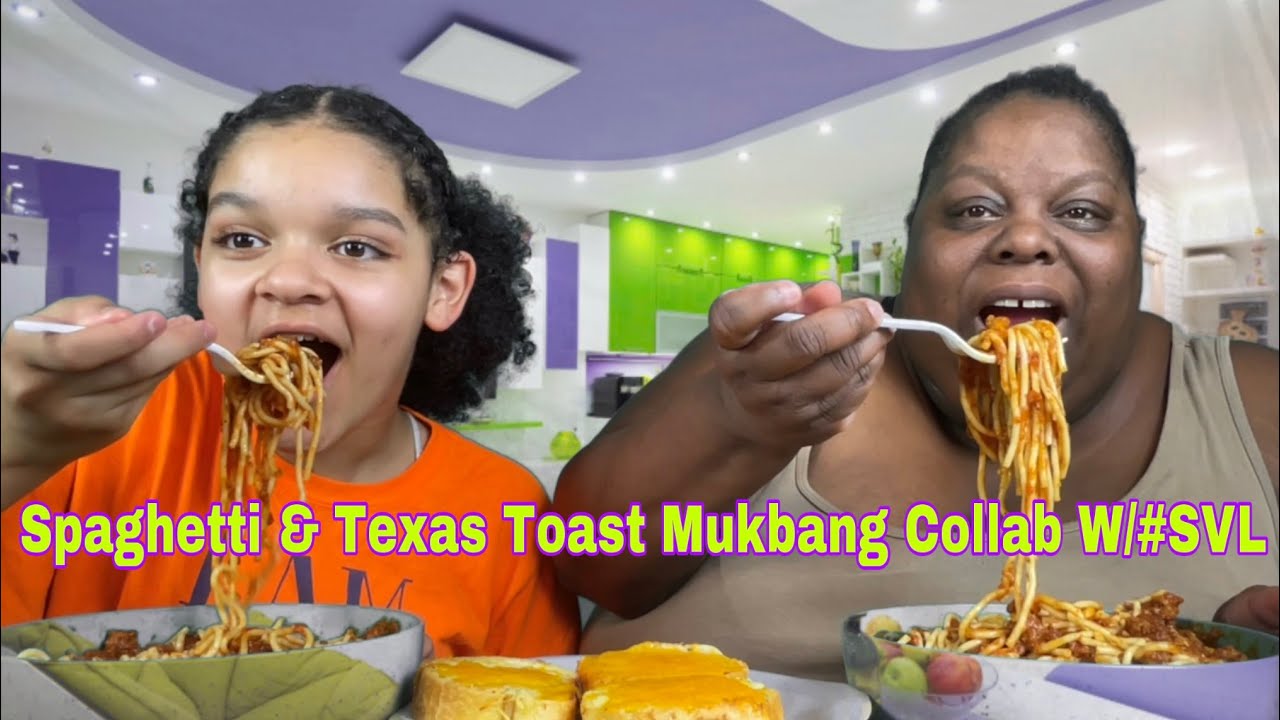 Spaghetti & Texas Toast Mukbang Collab with #SVL #Slaytember | Eating ...