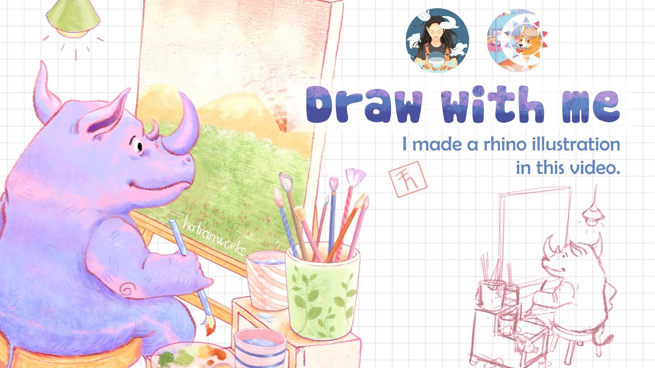[Draw with me] Rhino illustration - digital painting - Vẽ Minh Họa ...