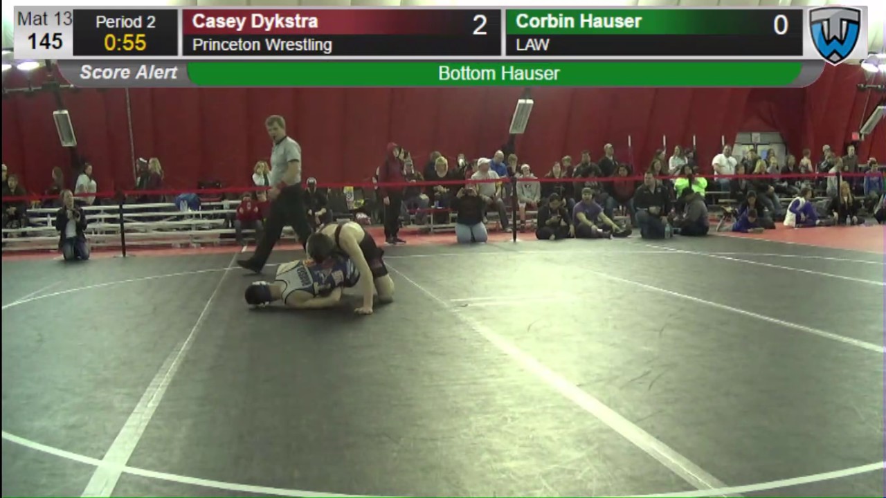 145 Casey Dykstra Princeton Wrestling vs Corbin Hauser LAW 6476805104 ...