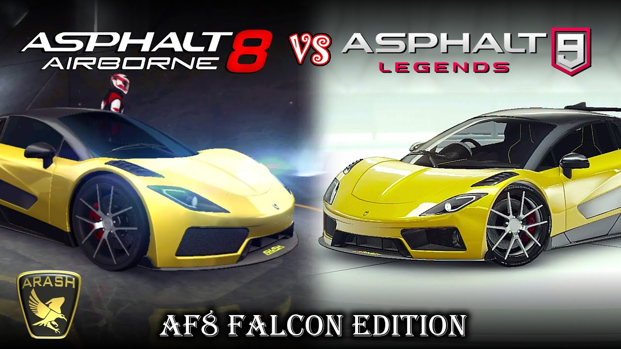 Arash AF8 Falcon Edition: Asphalt 8 vs Asphalt 9 - YouTube