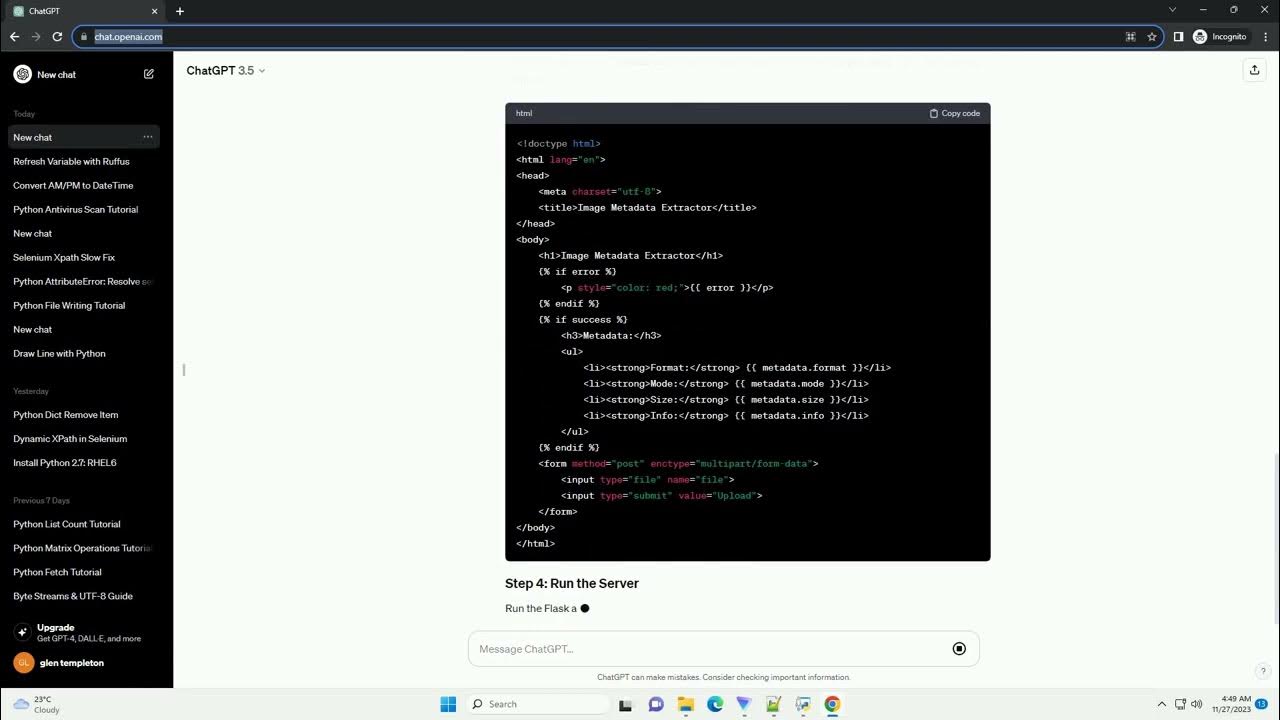 Can we extract image metadata from image after uploading in server using python - YouTube
