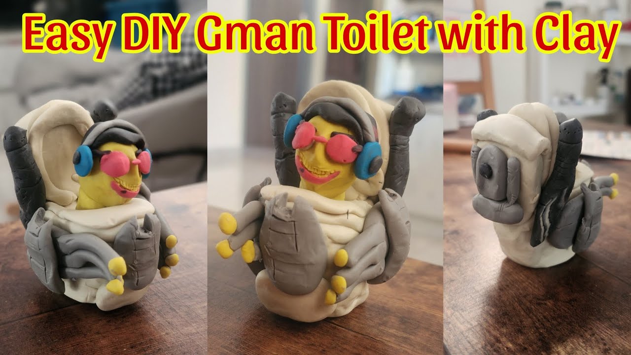 How to make Gman Toilet with Clay (easy DIY) - YouTube