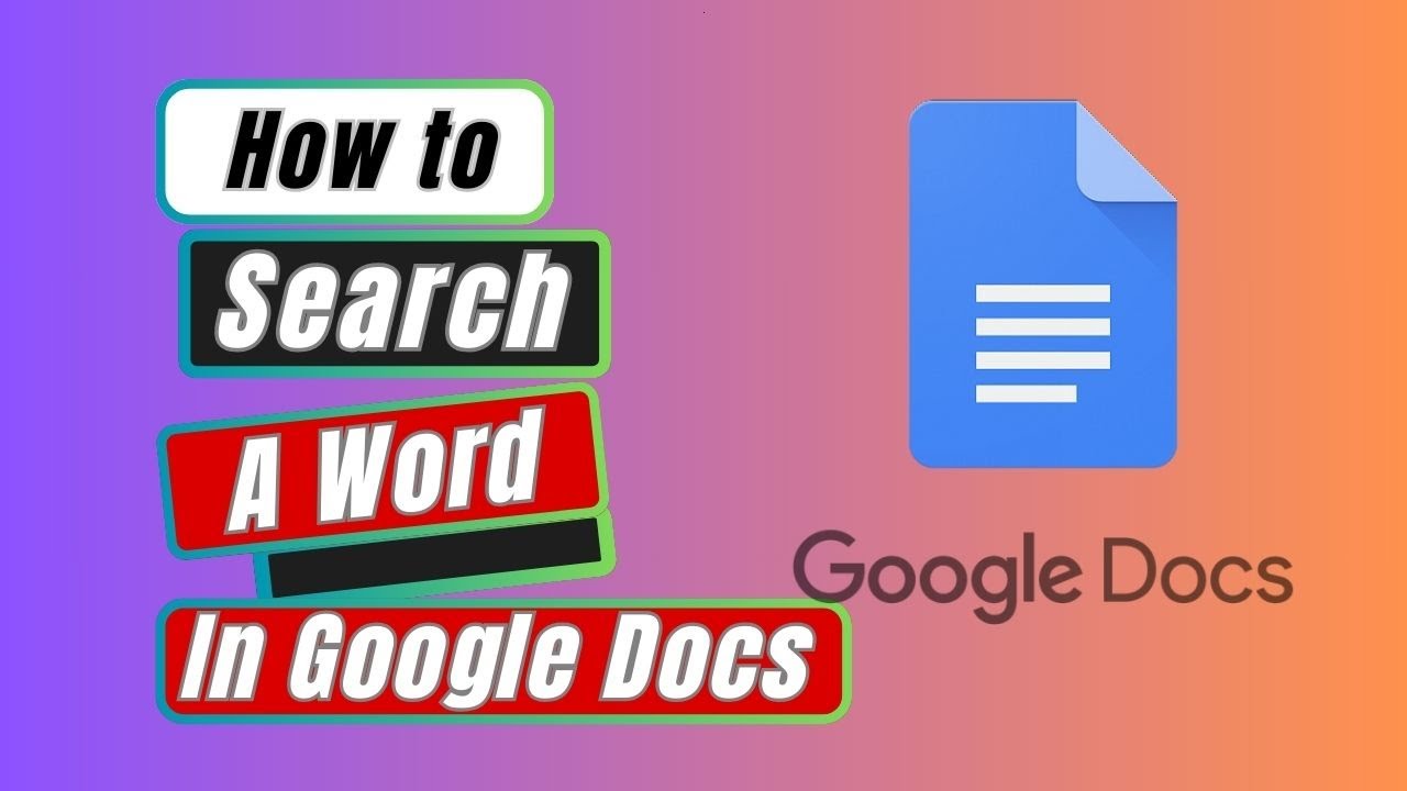Google Docs Tutorial: How to Search For A Word In Google Docs - YouTube