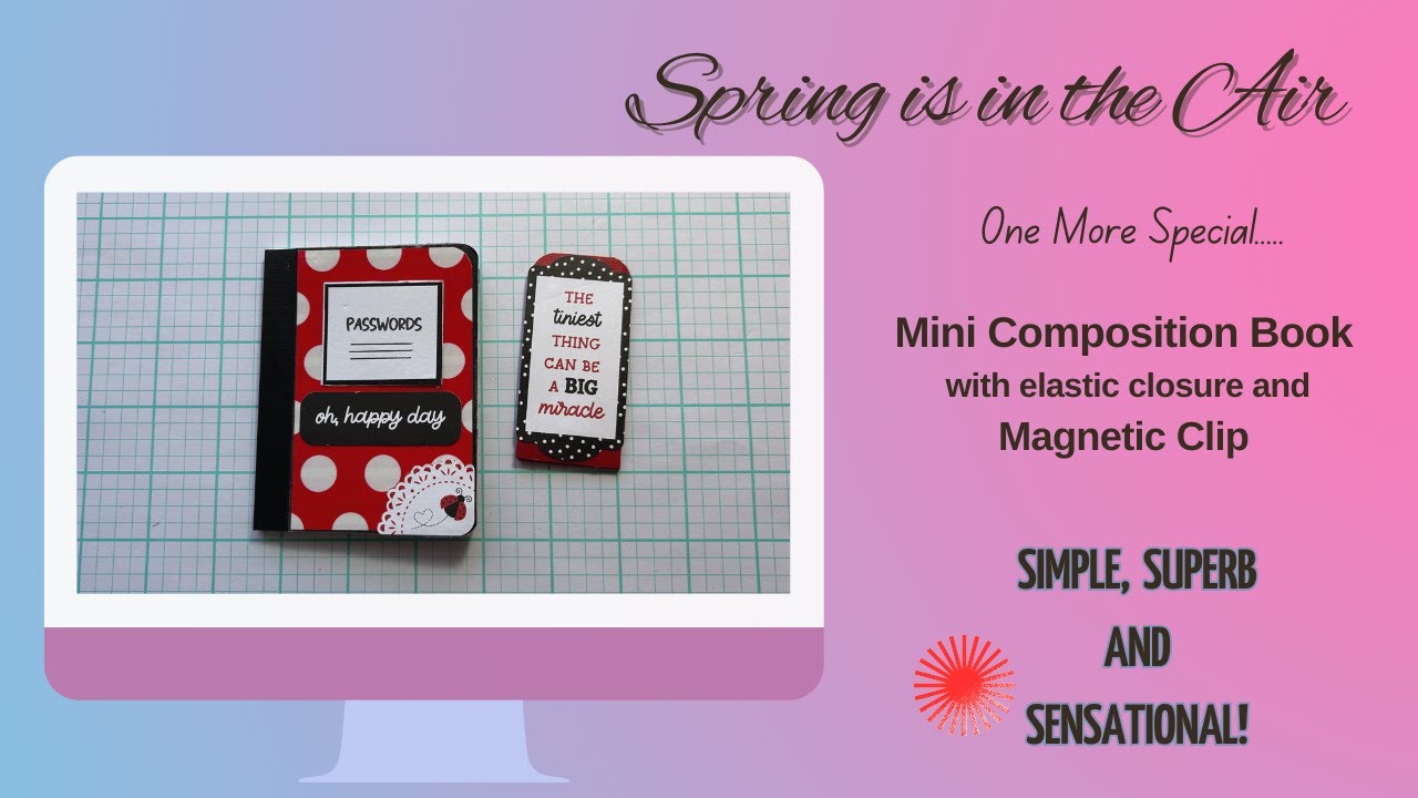 Mini Composition Book with Magnetic Clip -Tutorial - YouTube