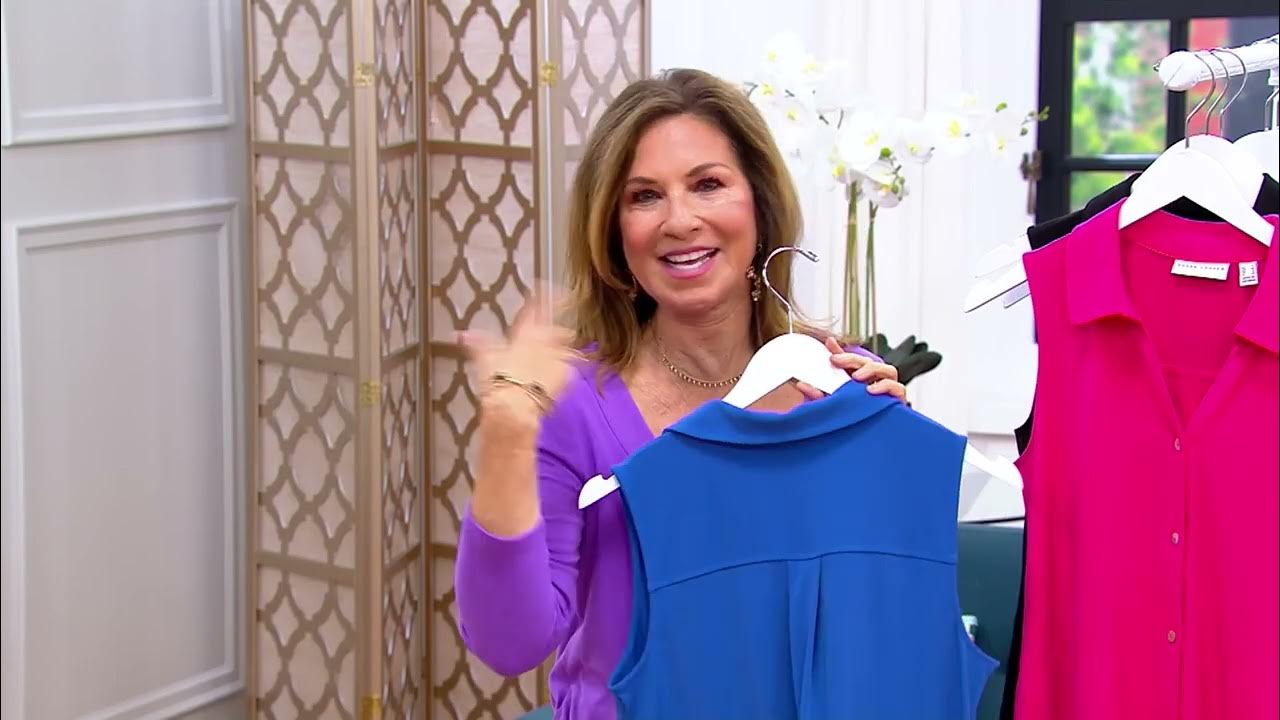Susan Graver Liquid Knit Button Front Sleeveless Tunic on QVC - YouTube