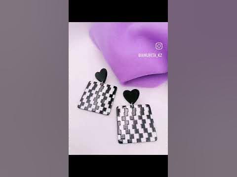 черно белые серьги из акрила #серьги #бижутерия #кольца2023 #алматы # ...