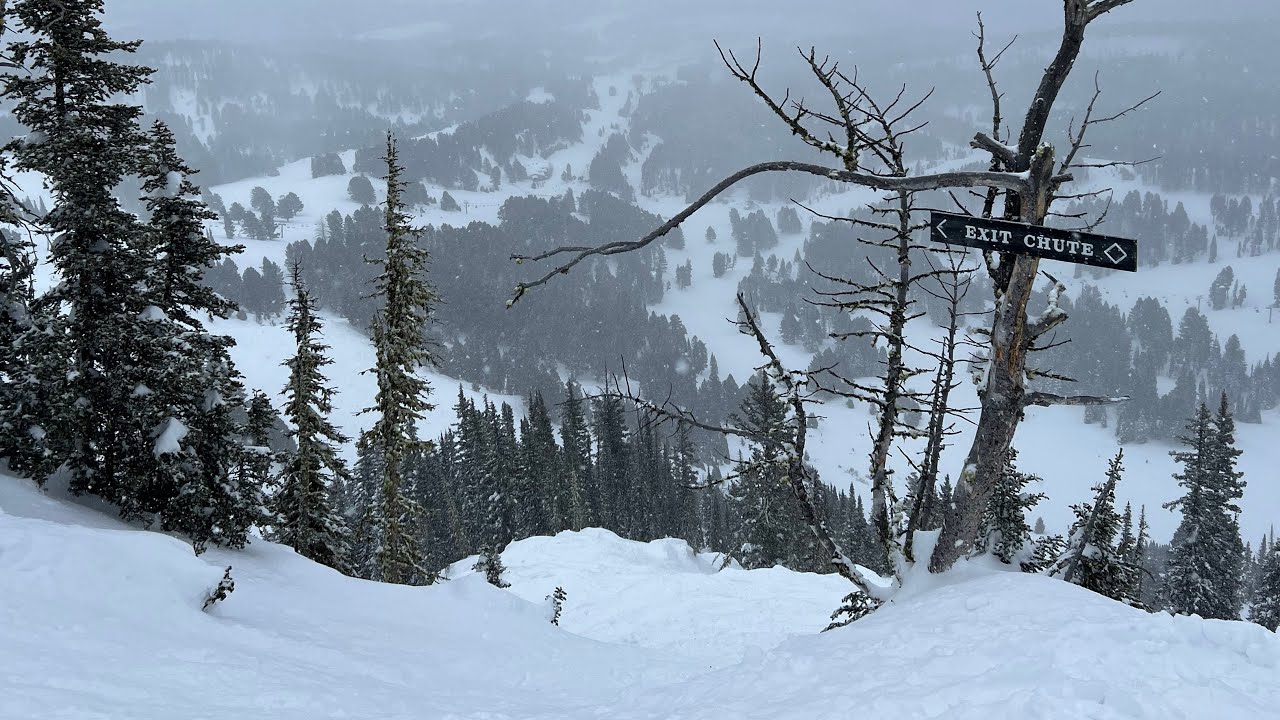 The Nose and Exit Chute to lower Avalanche Gulch - Bridger Bowl ridge ...