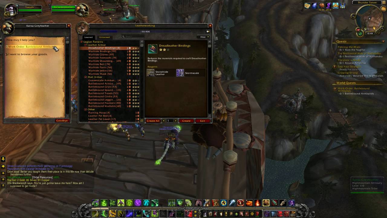 World of Warcraft Work Order: Battlebound Armbands Leatherworking ...