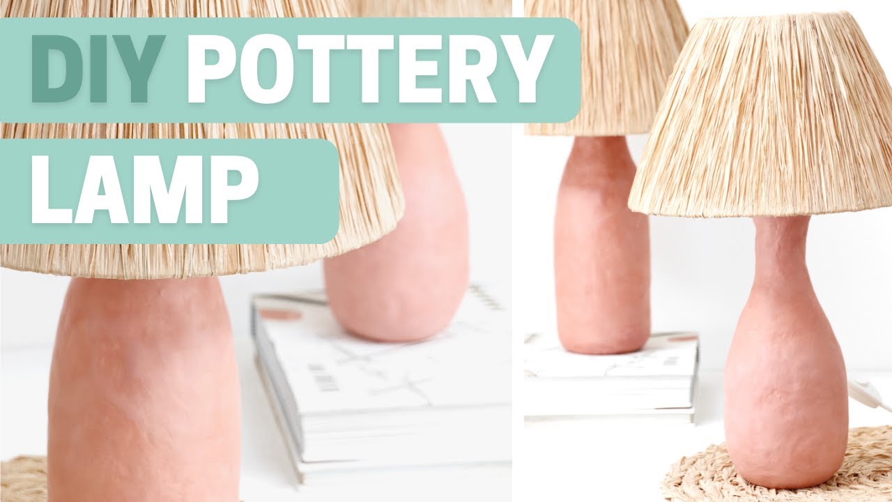 DIY Terracotta Lamp with Raffia Lampshade - YouTube