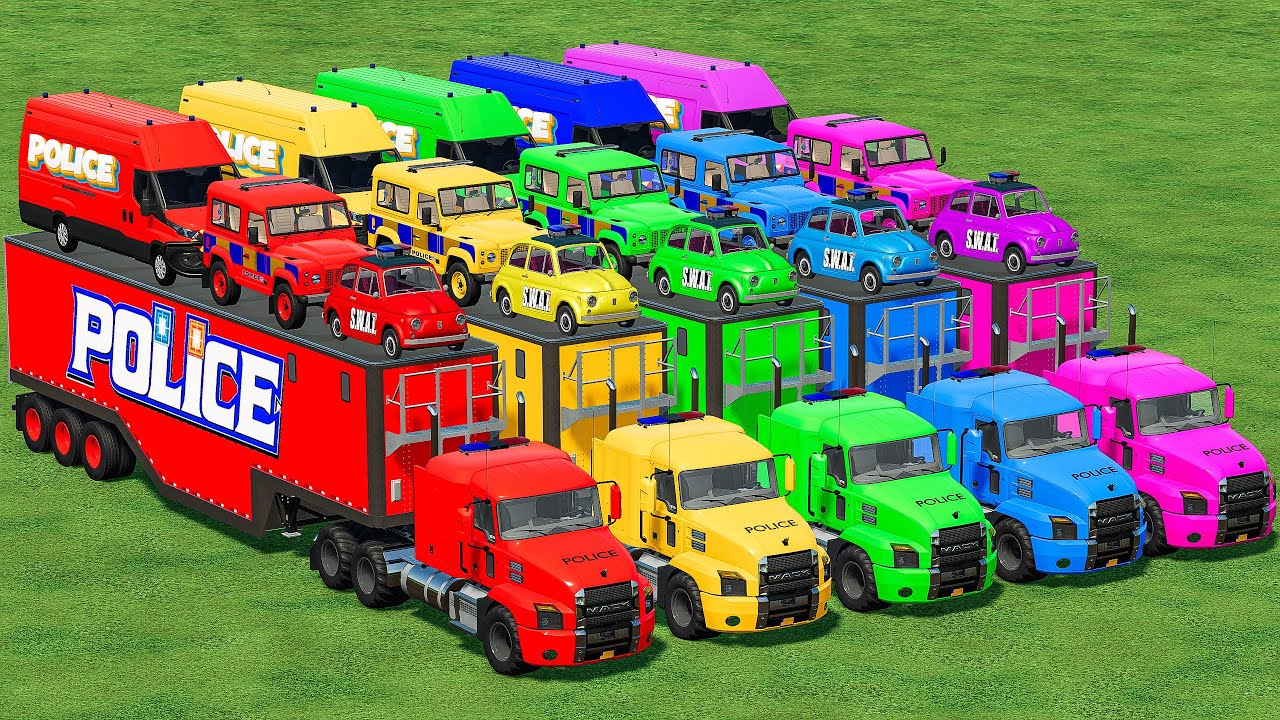 POLICE COLORS TRANSPORT! SWAT FIAT, JEEP TRAFFIC POLICE & IVECO DAILY ...
