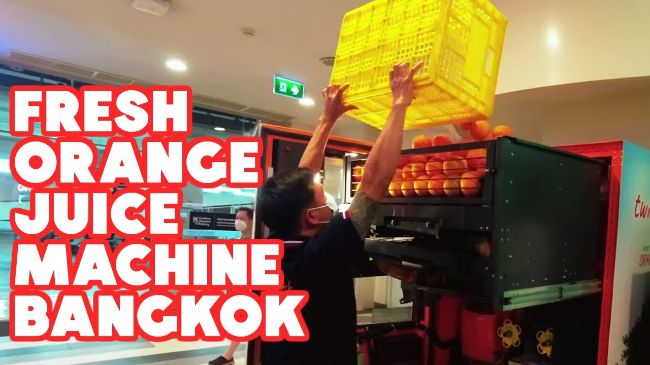 FRESH ORANGE VENDING MACHINE IN BANGKOK - 4K - YouTube