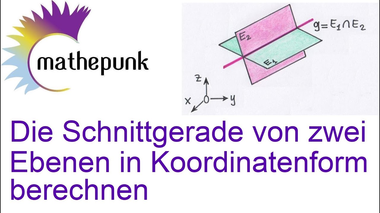 Die Schnittgerade von zwei Ebenen in Koordinatenform berechnen - YouTube