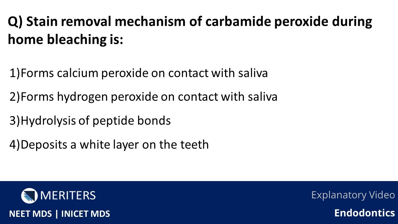 NEET MDS | INICET - Endodontics - Bleaching | Explanatory Video ...