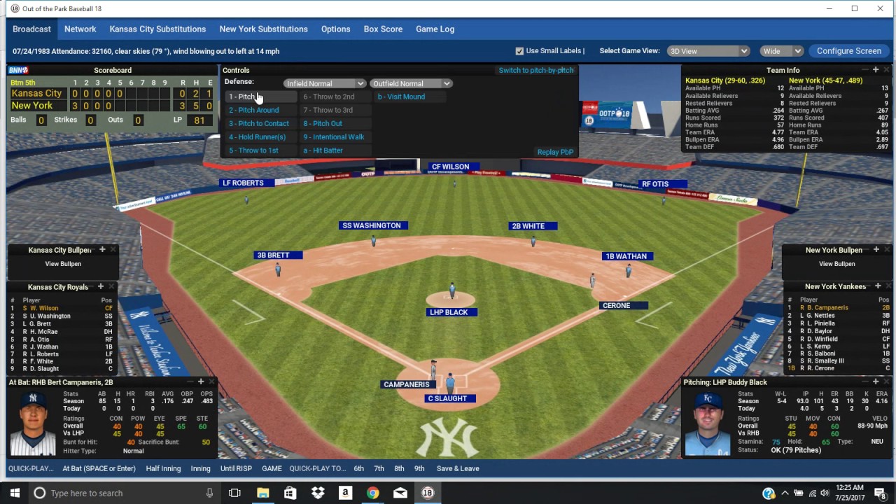 The Pine Tar Game: Royals at Yankees Simulation - YouTube