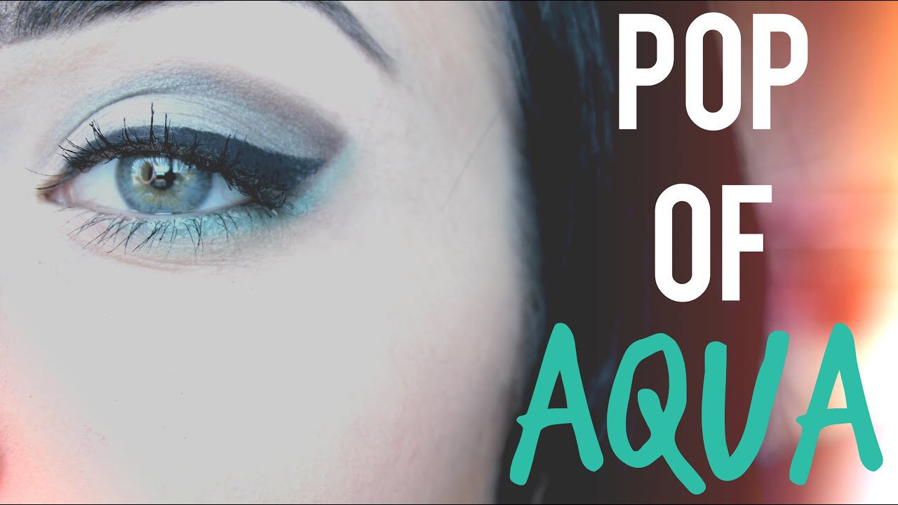 pop of aqua // makeup tutorial - YouTube