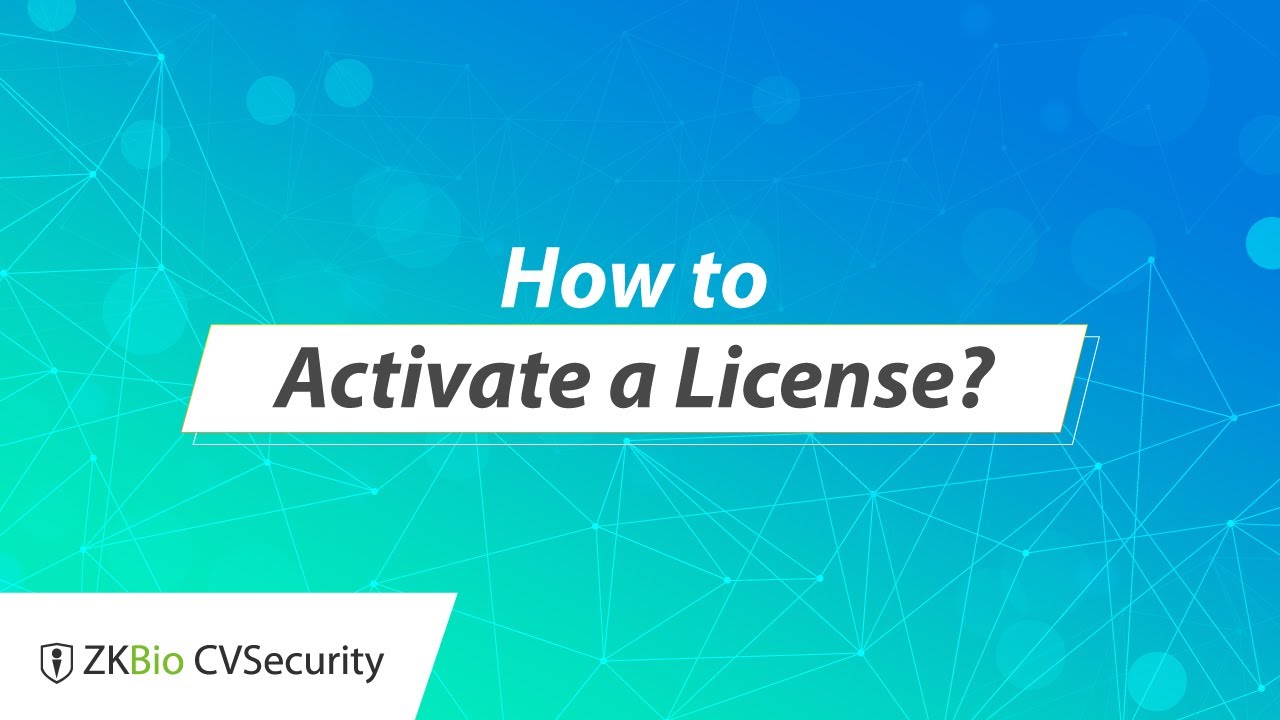 ZKBio CVSecurity Tutorial - How to Activate a License? - YouTube