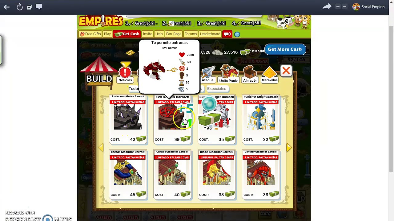 Gameplay social empires - YouTube