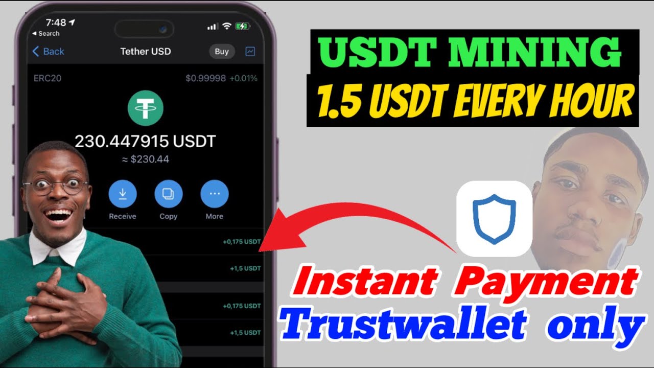 Earn USDT : Withdraw USDT every hour Trustwallet only || withdrawal ...