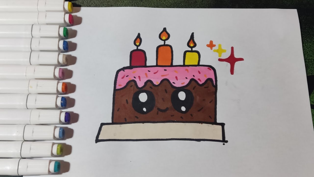 how to draw a cute chocolate cake 🎂🎂🎂 - YouTube