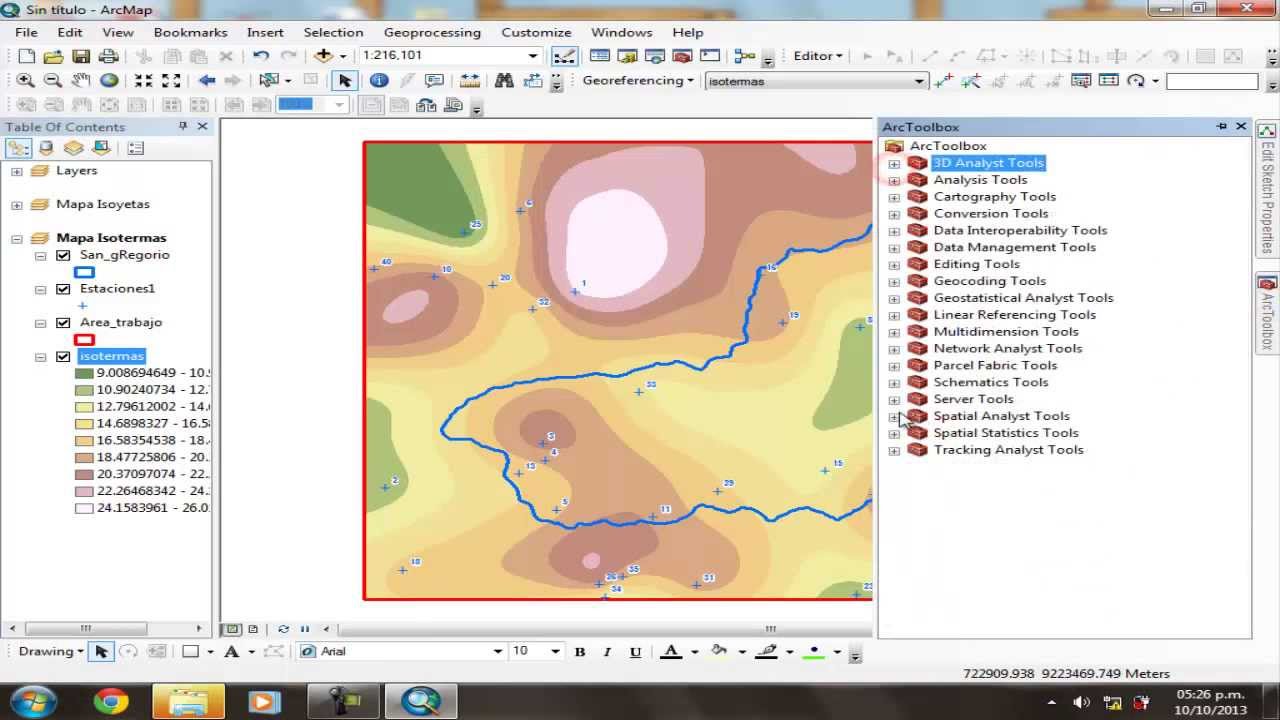 ArcMap Balance Hidrico, Isoyetas - Parte 1 - YouTube