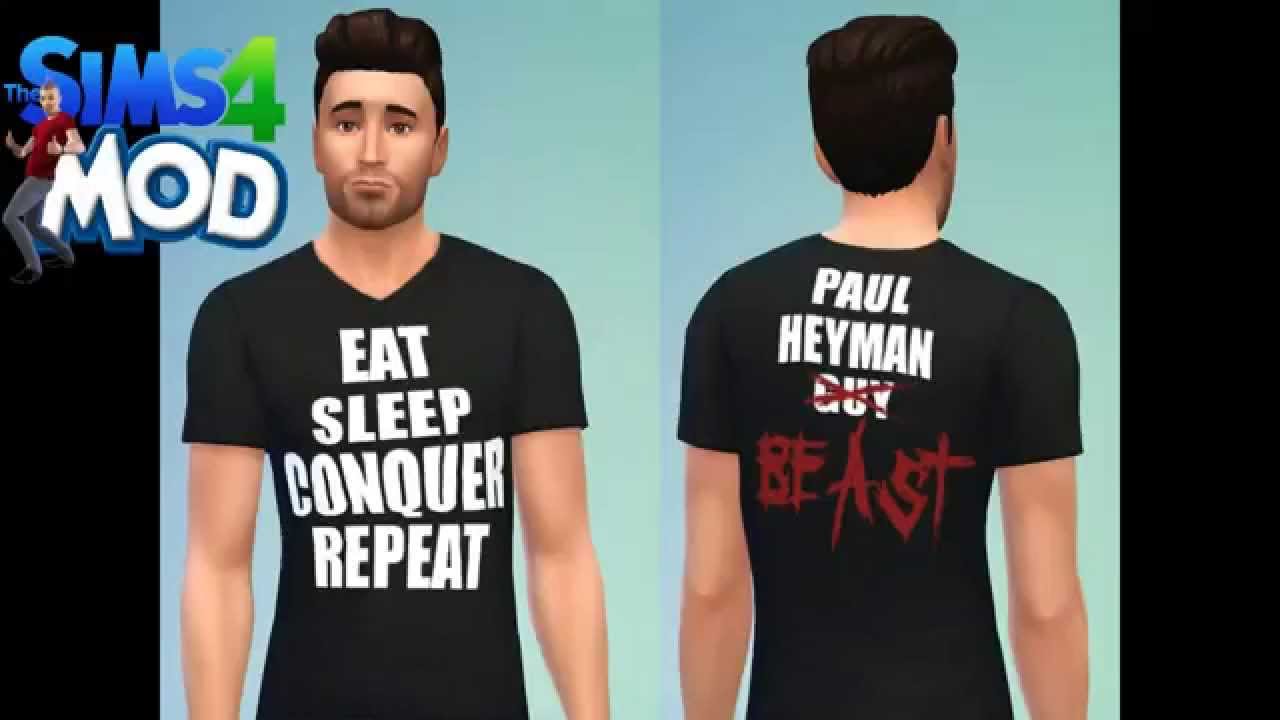 The Sims 4 MOD - Male WWE T-Shirt Set 2 + FREE DOWNLOAD - YouTube